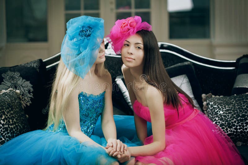 Two luxury fashion woman stock photo. Image of hotel - 22501806