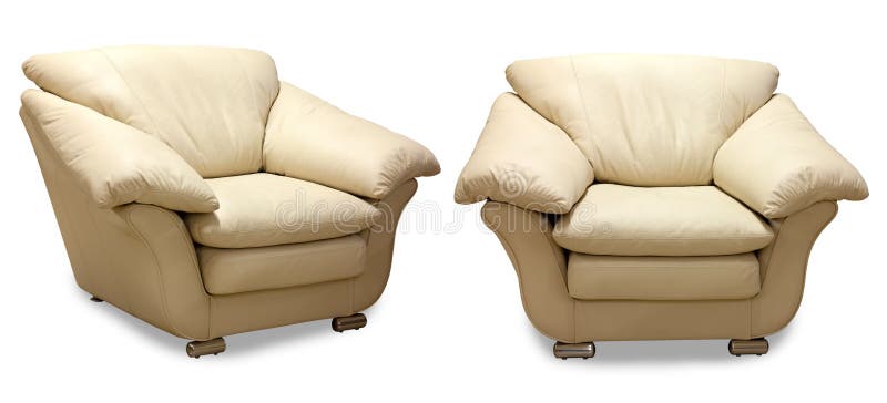Two Luxury Leather Armchairs Stock Image - Image of furniture, clothing ...