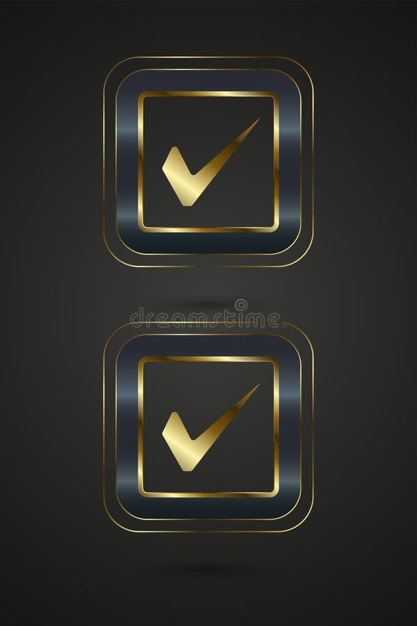 Two Luxury and Premium Check Buttons Check List Option Concept Stock ...