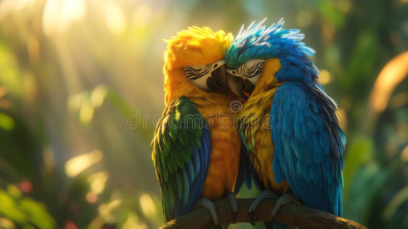 Macaws Nuzzle Stock Illustrations – 2 Macaws Nuzzle Stock Illustrations ...