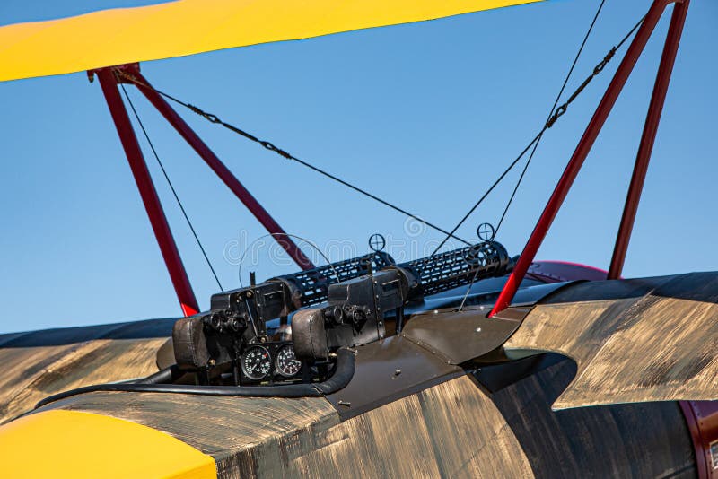 Two Machineguns (2) stock photo. Image of biplane, wing - 229934792
