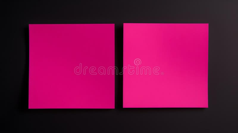 Two Magenta Square Paper Notes on a Black Background. Brainstorming ...