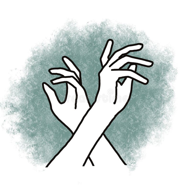 Two Magic Hands with Dust Background Stock Illustration - Illustration ...