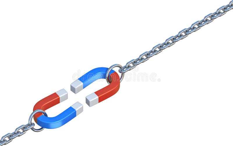 Red and Blue Horseshoe Magnet, Side View 3D Stock Illustration ...