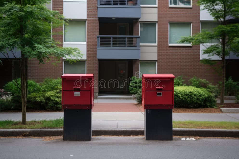 Two Mailboxes Standing Together for Different Apartments Stock Image ...