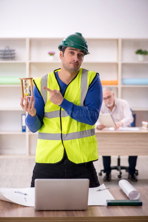 Two Male Architects Working on the Project Stock Image - Image of ...