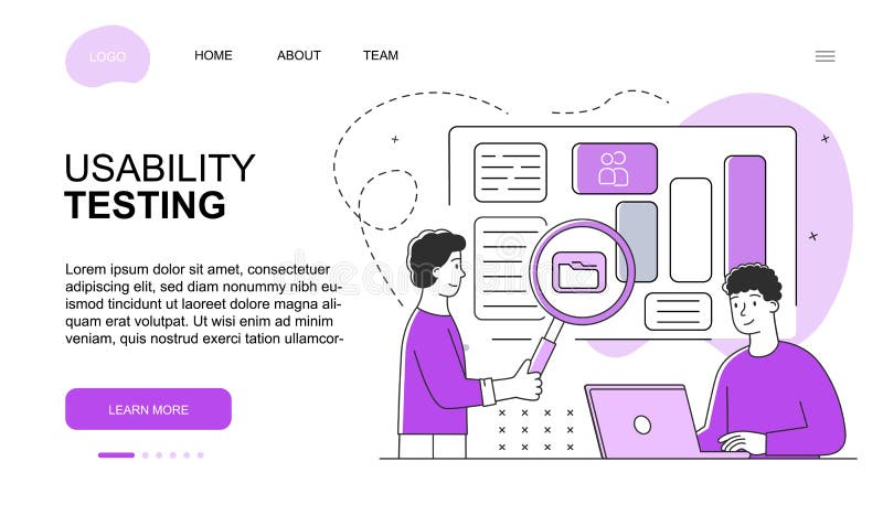 Two Male Characters are Testing Interface Usability Stock Vector ...