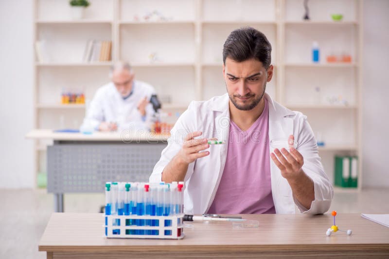 Two Male Chemists Working at the Lab Stock Image - Image of research ...