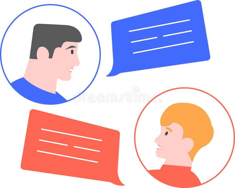 Two Male Colleagues Engaging in Communication through a Chat App ...