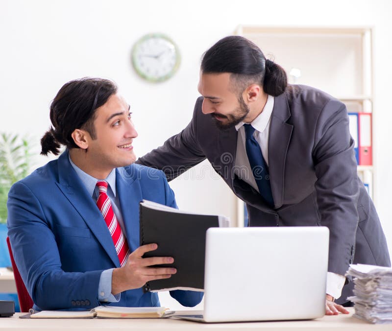 Two Male Colleagues in the Office Stock Image - Image of computer ...