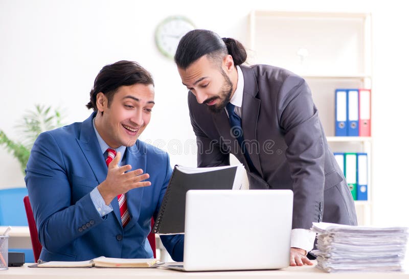Two Male Colleagues in the Office Stock Image - Image of manager, happy ... Two Male Colleagues in the Office Stock Image - Image of manager, happy ...