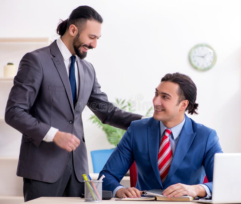 Two Male Colleagues in the Office Stock Image - Image of desk, manager ...
