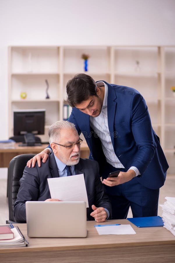 Two Male Colleagues Working in the Office Stock Image - Image of ...
