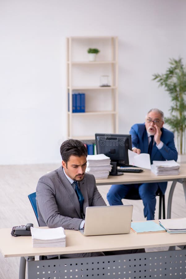 Two Male Colleagues Working in the Office Stock Image - Image of ...