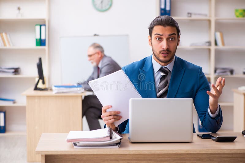 Two Male Colleagues Working in the Office Stock Image - Image of ...