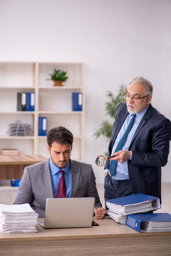 Two Male Colleagues Working in the Office Stock Image - Image of ...