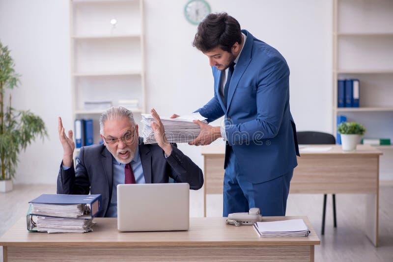 Two Male Colleagues Working in the Office Stock Image - Image of ...