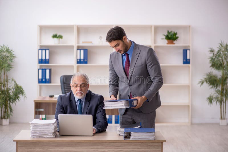 Two Male Colleagues Working in the Office Stock Image - Image of ...
