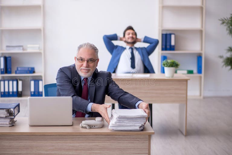 Two Male Colleagues Working in the Office Stock Image - Image of work ...