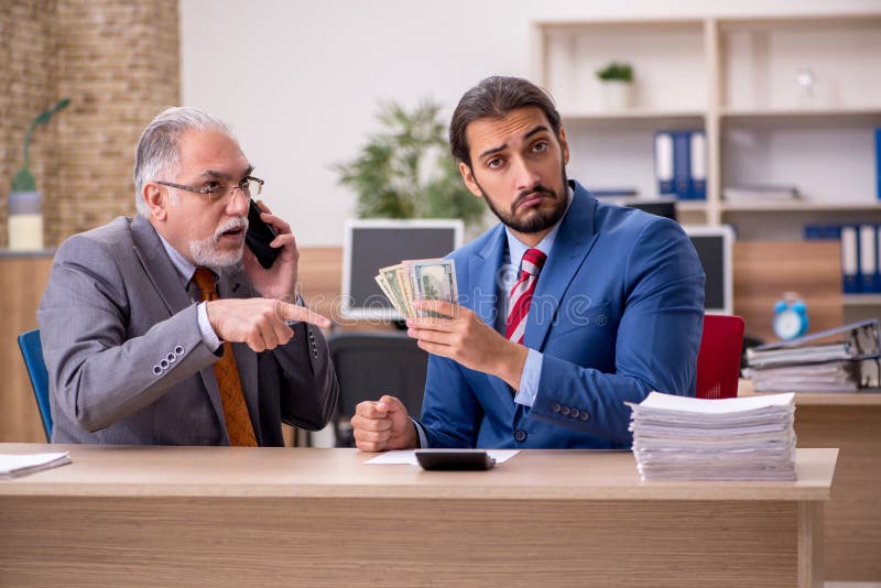 Two Male Employees in Remuneration Concept Stock Image - Image of ...