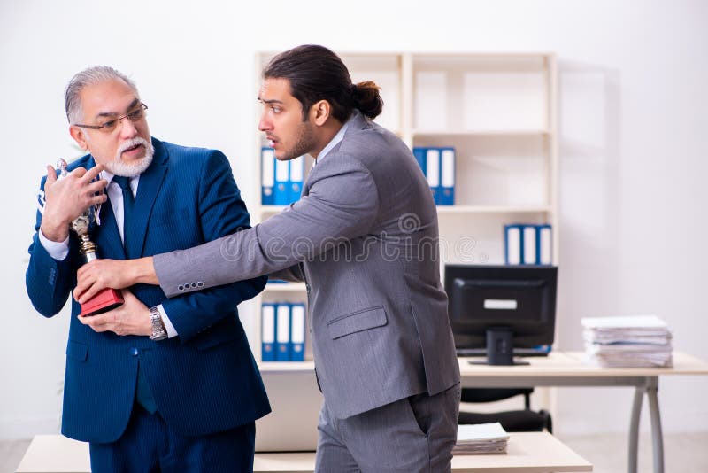 Two Male Employees Working in the Office Stock Photo - Image of dispute ...
