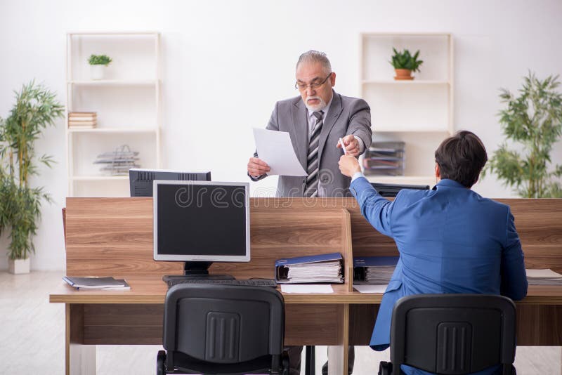 Two Male Employees Working in the Office Stock Photo - Image of young ...