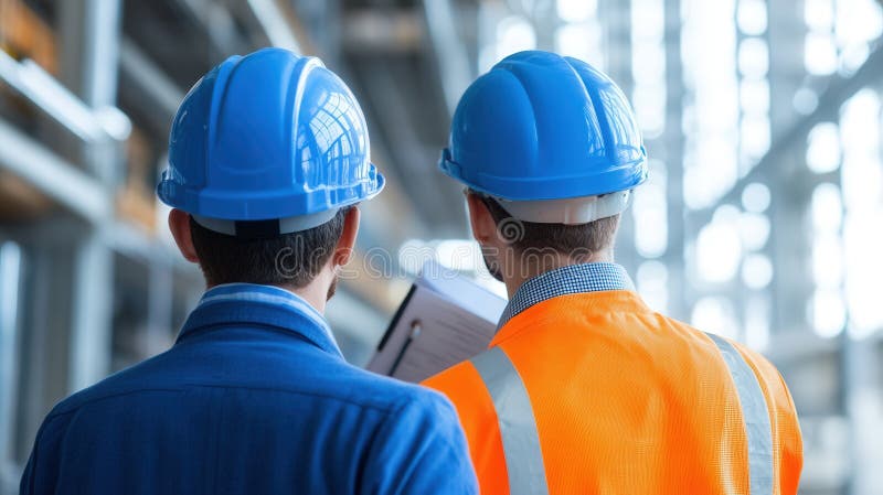Engineers Inspecting Modern Industrial Facility Stock Image - Image of ...