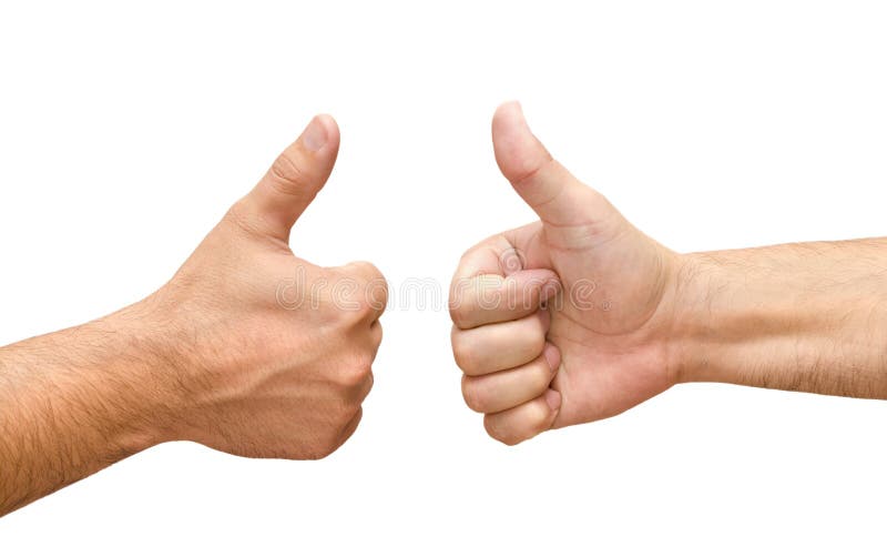 Two Male Hands with Thumbs Up Ok Stock Image - Image of agree ...