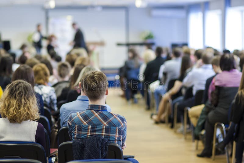 Two Hosts in Front of the Large Group of People Speaking Editorial ...