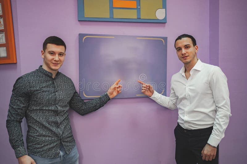 Two Male Student in Classroom Stock Photo - Image of campus, education ...