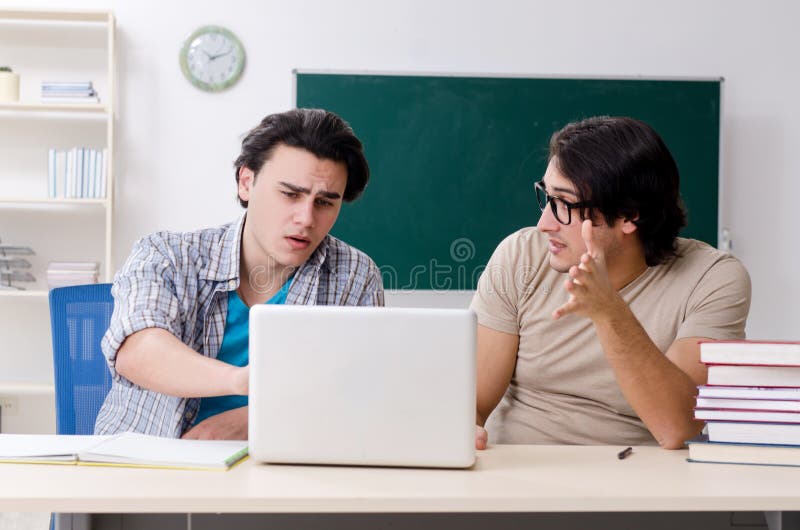 Two Male Students in the Classroom Stock Photo - Image of research ...