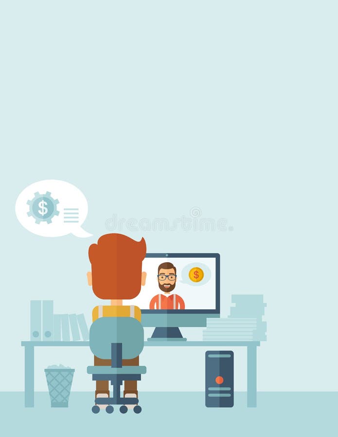 Two Male Team Discussed about Business Stock Vector - Illustration of ...