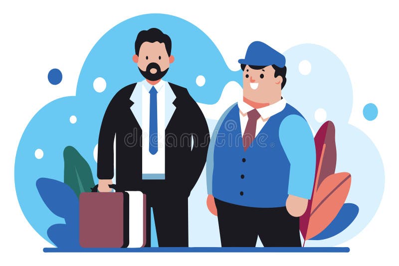 Two Males in Close Proximity, Standing Side by Side Stock Vector ...