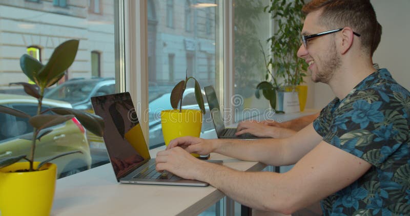 Two Man Coding Html And Programming On Screen Laptop Development Web 9774
