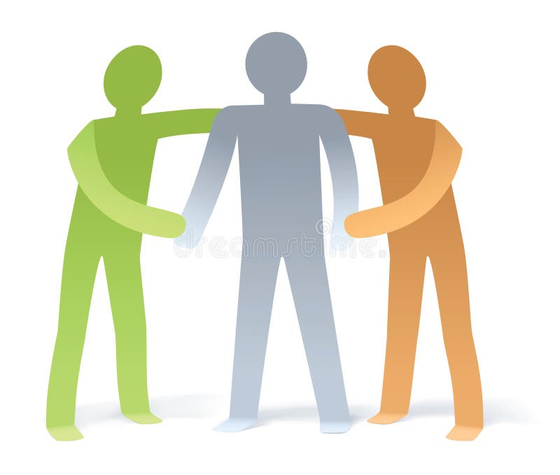 Two Man Give Support To One Man Stock Vector - Illustration of holding ...