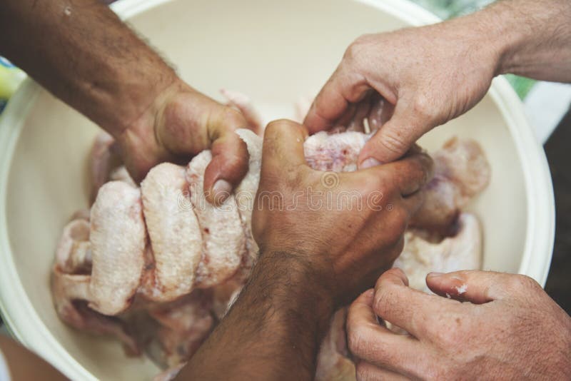 Two man hand meat stock photo. Image of steak, hand - 157128328