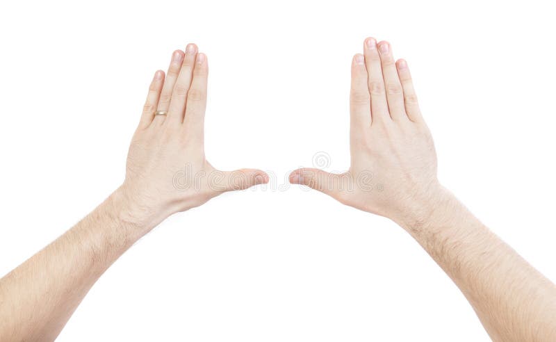 Two Man Hands Framing Empty Space for Your Text Stock Image - Image of ...