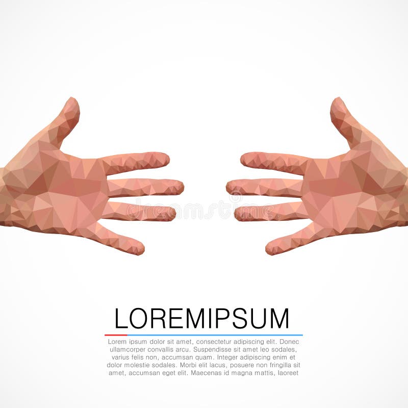 Two Man Hands. Polygonal Style Stock Vector - Illustration of human ...