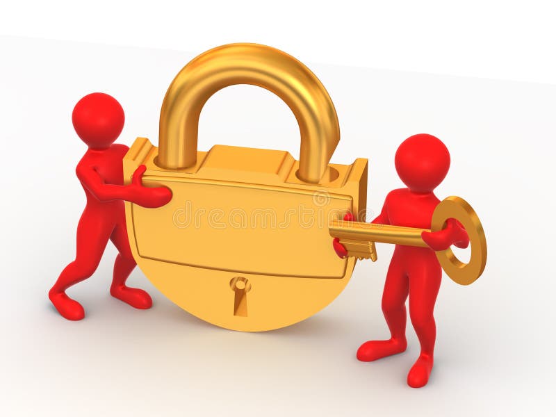 Two man with lock stock illustration. Illustration of security - 8072539