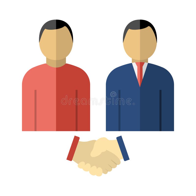 Two Man Making Deal Icon stock vector. Illustration of agreement ...