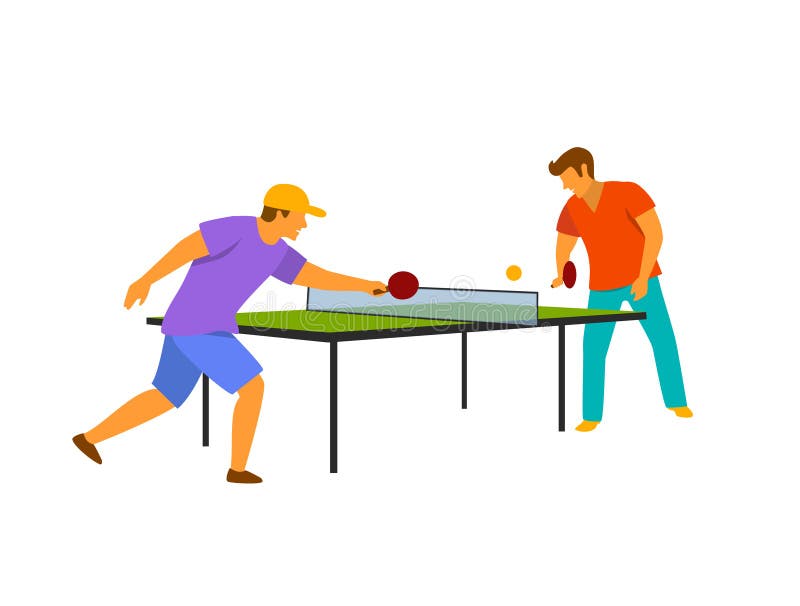 Two Players Play Table Tennis Stock Vector - Illustration of game ...
