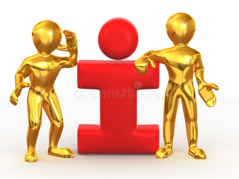 Two man with sign INFO stock illustration. Illustration of design - 7932636