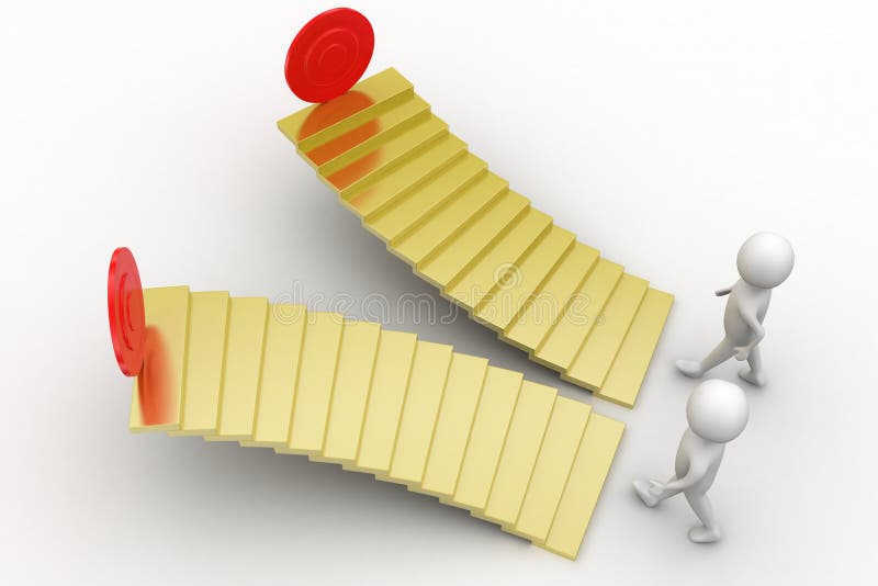 Two Man Walking Towards Target Stock Illustration - Illustration of ...