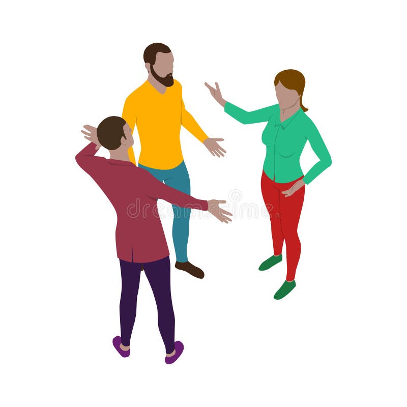Two Women And Two Man Talk Emotionally While Standing Scene Of Four