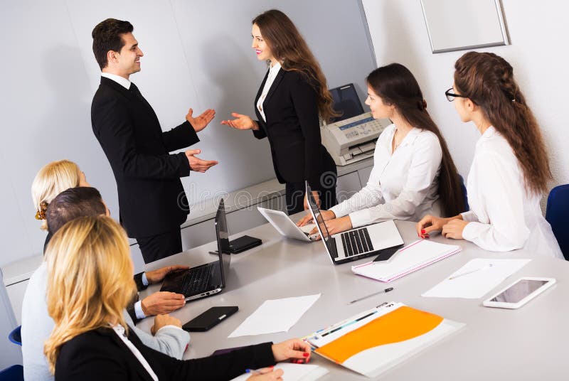 Two managers handshaking stock photo. Image of partners - 65354384