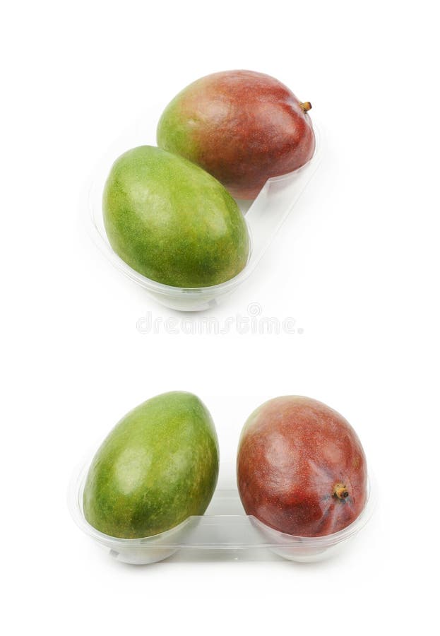 Two Mango Fruits in a Plastic Case Stock Image - Image of delicious ...