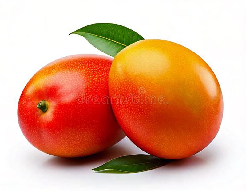 Two Mango on White Background Stock Illustration - Illustration of ...