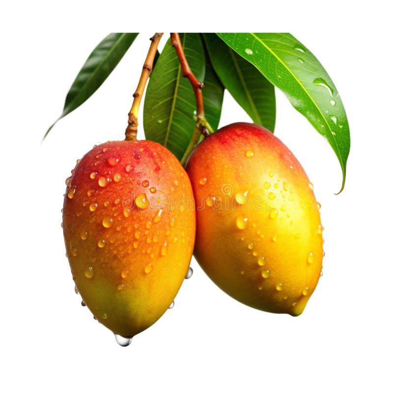 Two Mangoes with Water Drops Stock Vector - Illustration of mangoes ...
