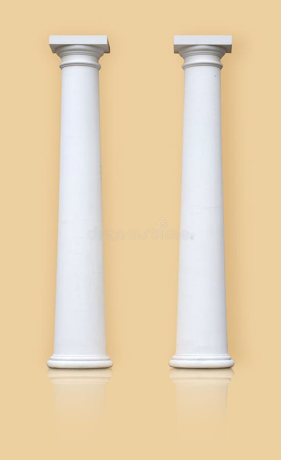 Two Marble Column on a Yellow Background. Design Element with Clipping ...