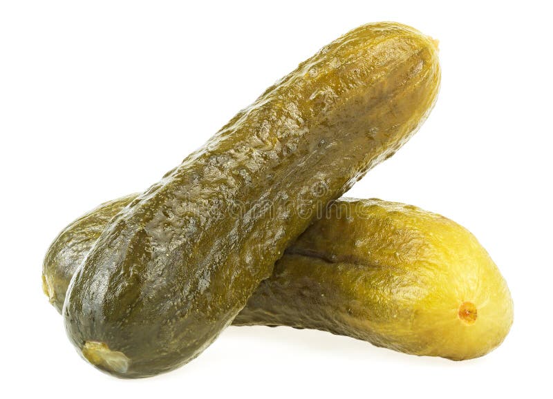Two Marinated Pickled Cucumbers Isolated on White Background. Pickles ...